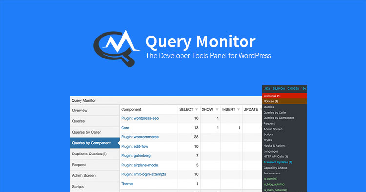 Query Monitor, WordPress plugin to monitor website performance - sanotarget